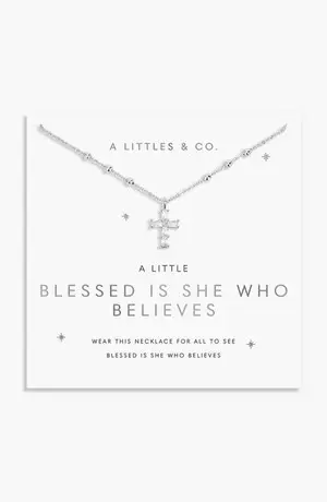 A LITTLES & CO. A Little 'blessed Is She Who Believes' Necklace