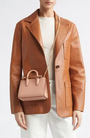 Strathberry Nano Leather Tote - Rose