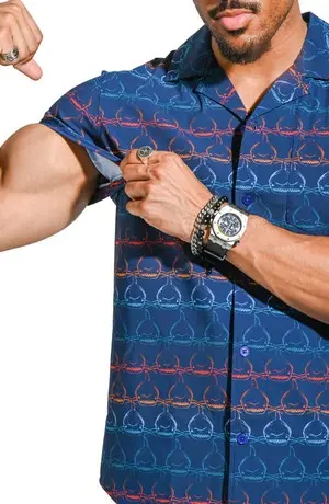 MACEOO Beachsharkwave Cotton Camp Shirt