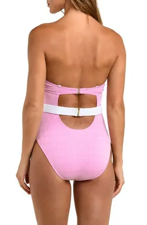 L'Agence Amie Colorblock Jacquard One-piece Swimsuit