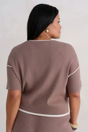 KADA The Awaken Rib V-neck - Terra