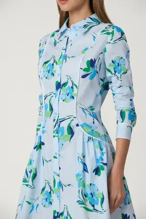 Shoshanna Seabreeze Print Poplin Millie Mini Dress