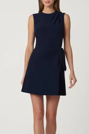 Shoshanna Stretch Crepe Worth Dress - Navy