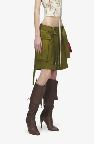 Alexander McQueen Horn Heel Leather Knee High Boots