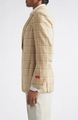 Isaia Windowpane Check Wool Sport Coat