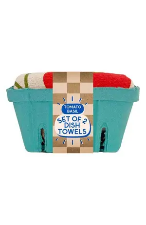THE NEIGHBORGOODS Set Of 2 Tomato & Basil Dish Towels