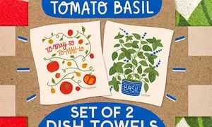 THE NEIGHBORGOODS Set Of 2 Tomato & Basil Dish Towels