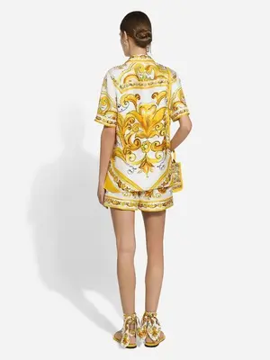 Dolce & Gabbana Majolica Print Silk Twill Shirt