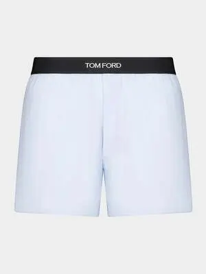 TOM FORD Light Blue Poplin Boxers Blue