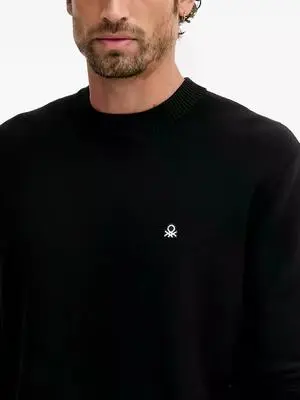 BENETTON Knitted Logo Jumper - Black