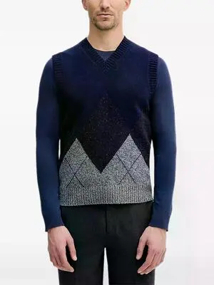 BENETTON Argyle V-neck Vest
