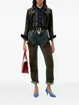 Versace Patchwork Straight Leg Jeans - Blue