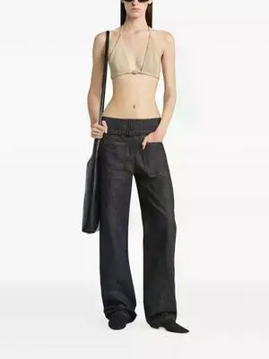 COURREGES Logo-detail Straight Jeans - Blue