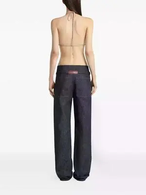 COURREGES Logo-detail Straight Jeans - Blue