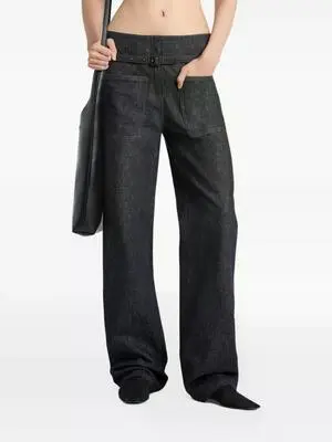 COURREGES Logo-detail Straight Jeans - Blue
