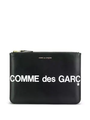 Comme Des Garçons Logo Zip Wallet - Black