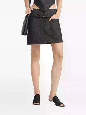 COURREGES Mini Skirt With Flap-pockets - Blue