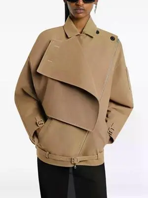 COURREGES Oblique Short Trench Jacket - Neutrals