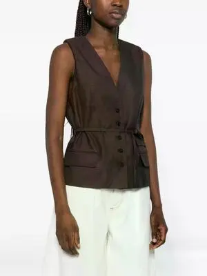 HERSKIND Samos Button-up Waistcoat - Brown