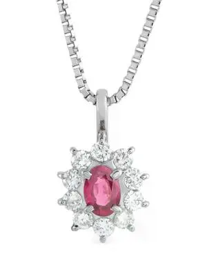 LB EXCLUSIVE Floral Ruby Pendant Necklace