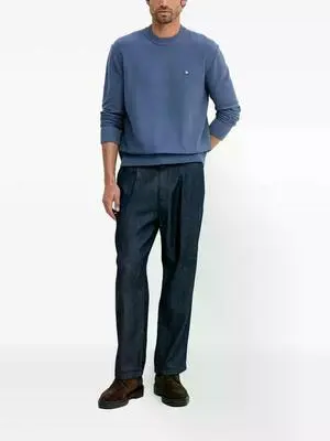 BENETTON Logo Round-neck Jumper - Blue