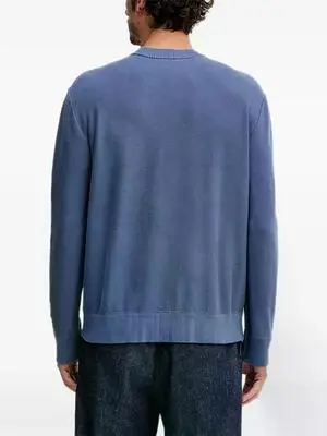 BENETTON Logo Round-neck Jumper - Blue
