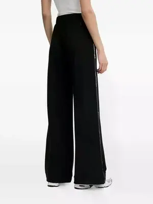 EA7 Logo-stripe Track Pants - Black