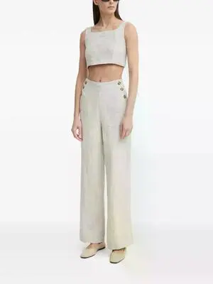 ALOHAS Button-fastening Square-neck Top