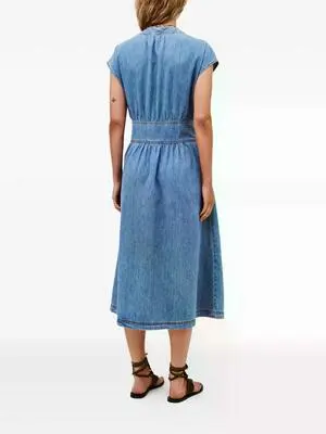 Ba&sh Belted Denim Midi Dress