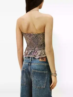 Ba&sh Shirred Floral-print Top