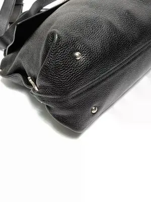 FERRAGAMO 2000s Ganchini Leather Handbag - Black