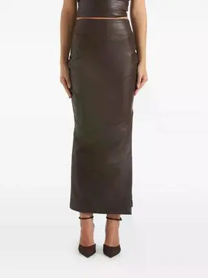 Manière De Voir Daisy Panelled Side-slit Midi Pencil Skirt