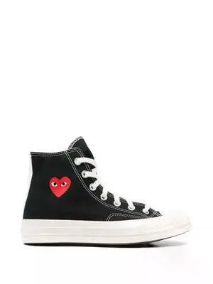 Play Comme Des Garcon X Converse Chuck 70 Hi Sneakers - Black