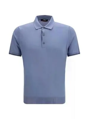 MOORER Buttoned Short-sleeve Polo Shirt