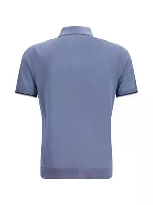 MOORER Buttoned Short-sleeve Polo Shirt