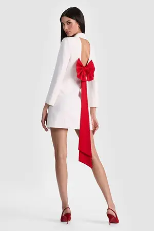 Alice + Olivia Shawn Bow Back Blazer Dress