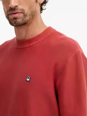 BENETTON Long-sleeved Embroidered Sweater - Red
