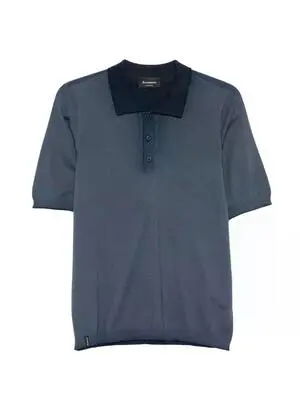 AROVESCIO Button Polo Shirt - Blue