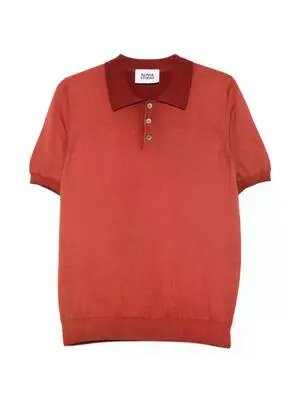 Alpha Studio Button Polo Shirt - Orange