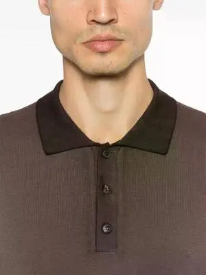 AROVESCIO Button Polo Shirt - Brown