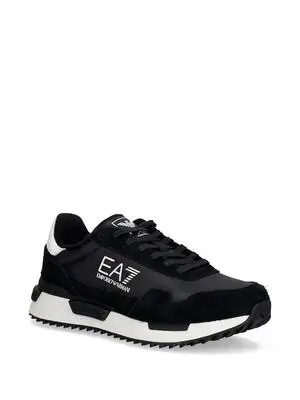 EA7 Logo-print Panelled Sneakers - Black