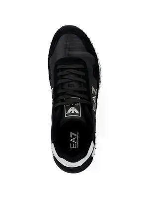 EA7 Logo-print Panelled Sneakers - Black