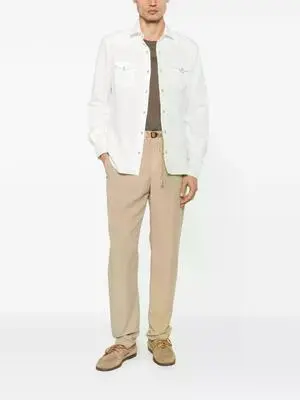 WHITE SAND Greg Belted Trousers - Neutrals