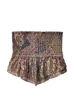 Ba&sh Floral-print Shirred Top