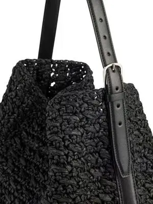 TOTEME Belted Raffia Tote Bag - Black