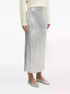 BENETTON Sequin-embellished Midi Skirt