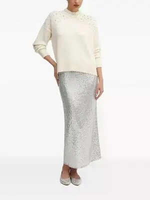 BENETTON Sequin-embellished Midi Skirt
