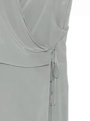 ALYSI V-neck Midi Wrap Dress - Grey