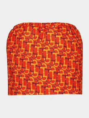 Gucci Printed Silk Mini Skirt With Horsebit Motif - Orange