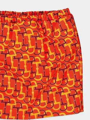 Gucci Printed Silk Mini Skirt With Horsebit Motif - Orange